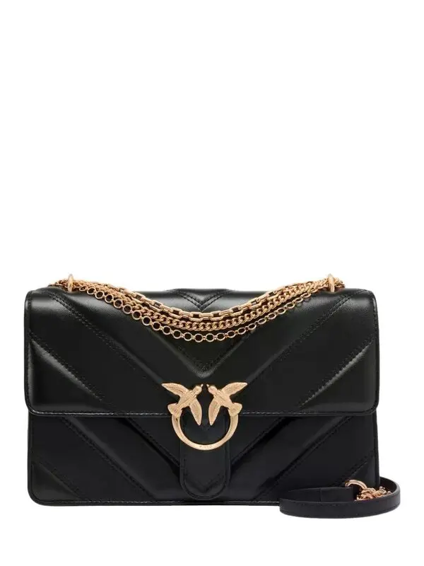 Pinko Medium Love Bag One Chevron Shoulder Bag - Black