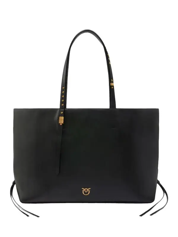 Pinko Leather Tote Bag - Black