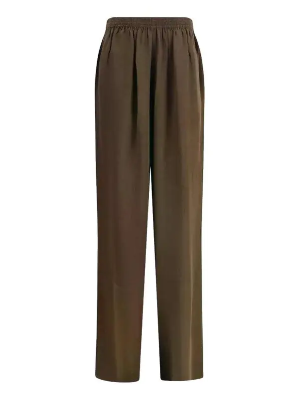 PETAR PETROV Wide-leg Silk Trousers - Brown