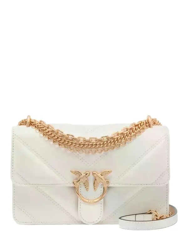 Pinko Mini Love Bag One Quilted Shoulder Bag - White