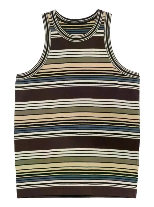 Sacai Striped Tank Top - Brown