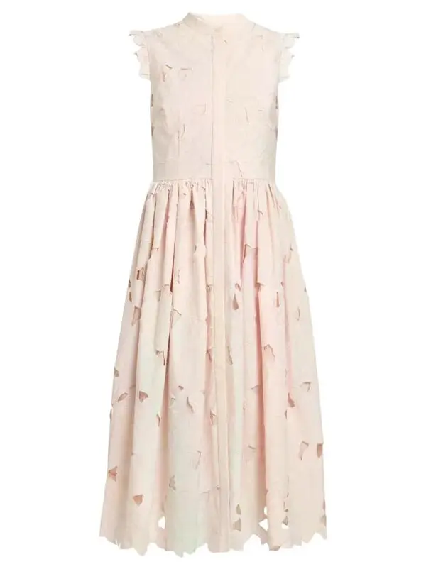 Erdem Floral-cutwork Midi Dress - Pink