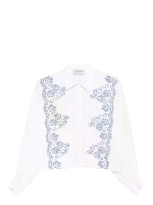 ERMANNO FIRENZE Floral Lace Shirt - White