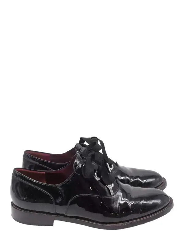 Marc Jacobs Lace-up Patent Leather Shoes - Black