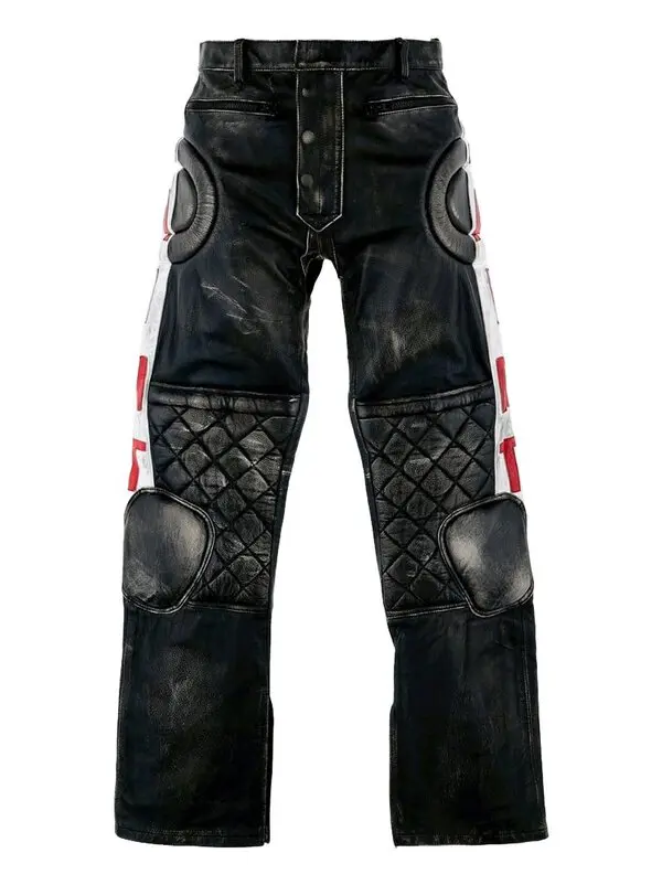 SAINT MXXXXXX Leather Racer Pants - Black