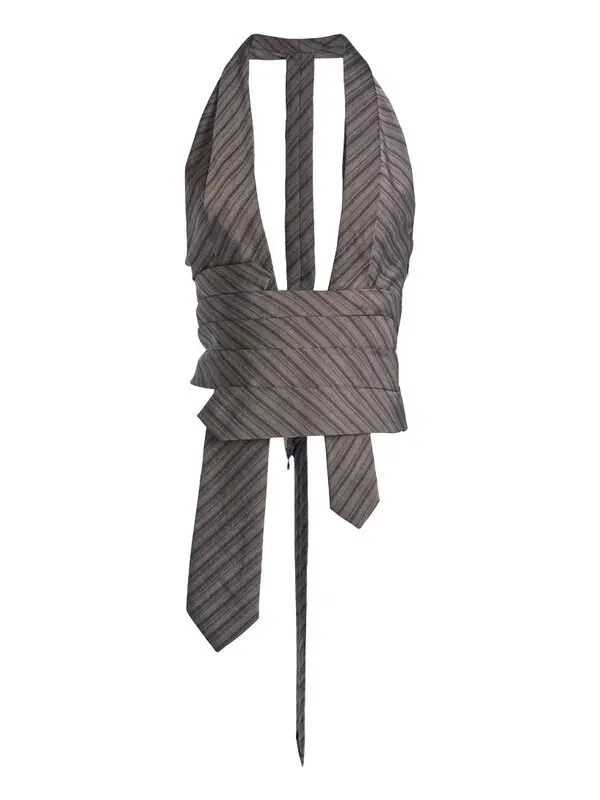 Christopher Esber Reyer Striped Top - Grey