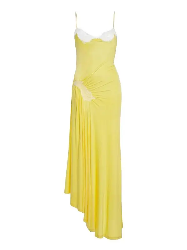 Christopher Esber Delphin Lace Rib Cami Dress - Yellow