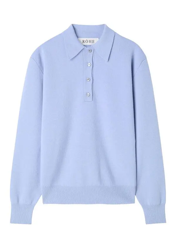 RÃHE Compact Knitted Polo - Blue