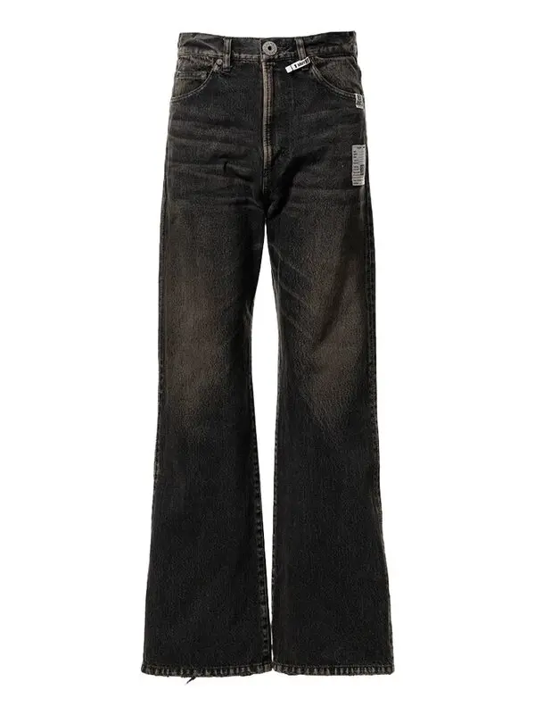 Mihara Yasuhiro Flare Tapered Jeans - Black