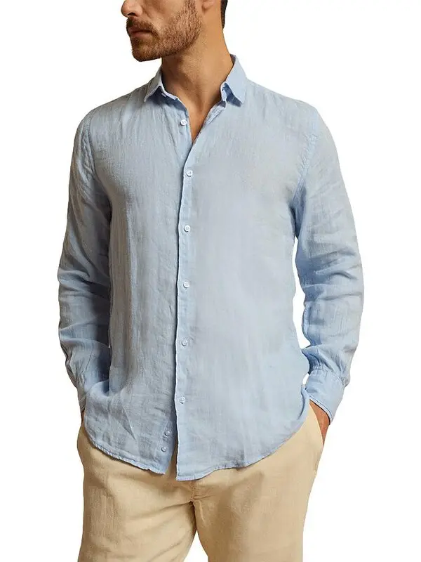 PENINSULA SWIMWEAR Allover Print Linen Shirt - Budelli