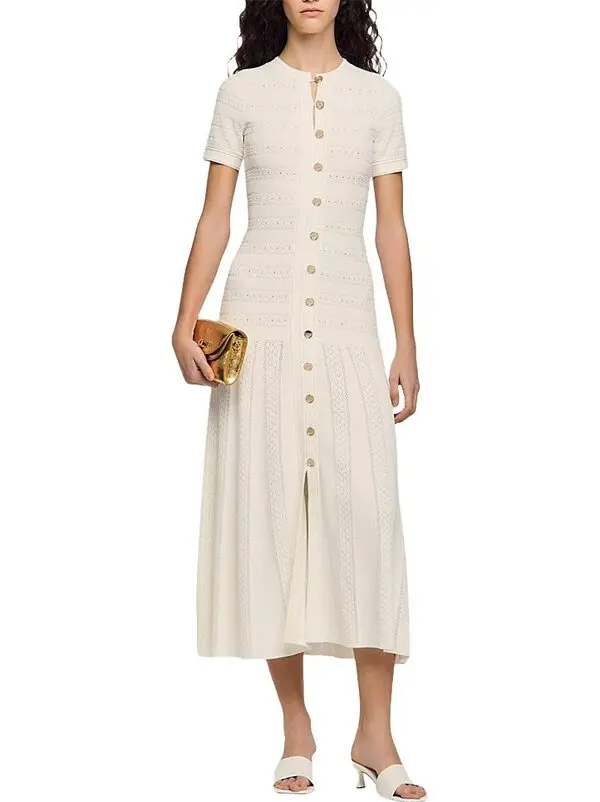 Sandro Knit Maxi Dress - Ecru