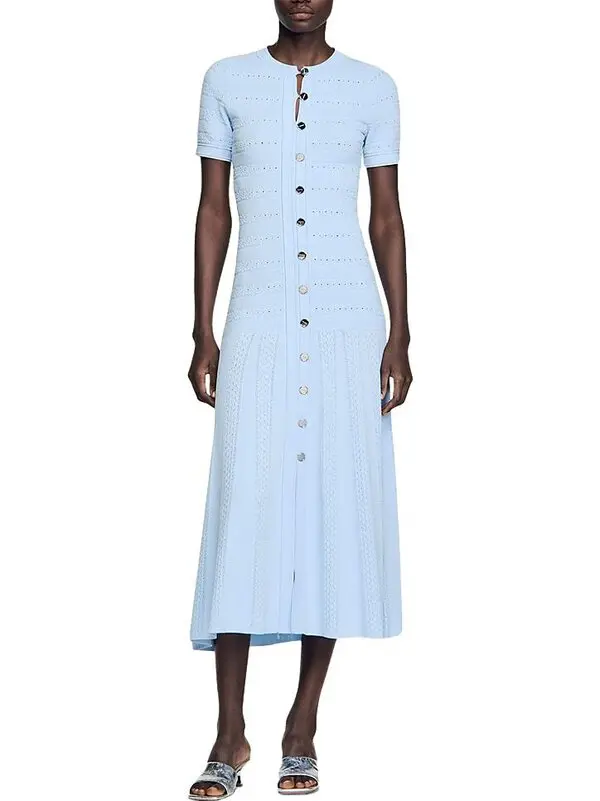 Sandro Knit Maxi Dress - Sky Blue