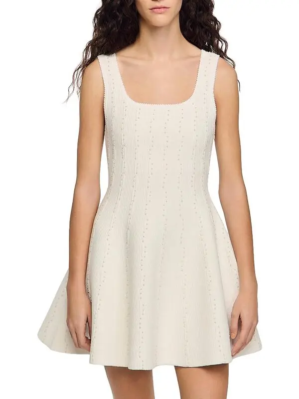 Sandro Short Knit Dress - White