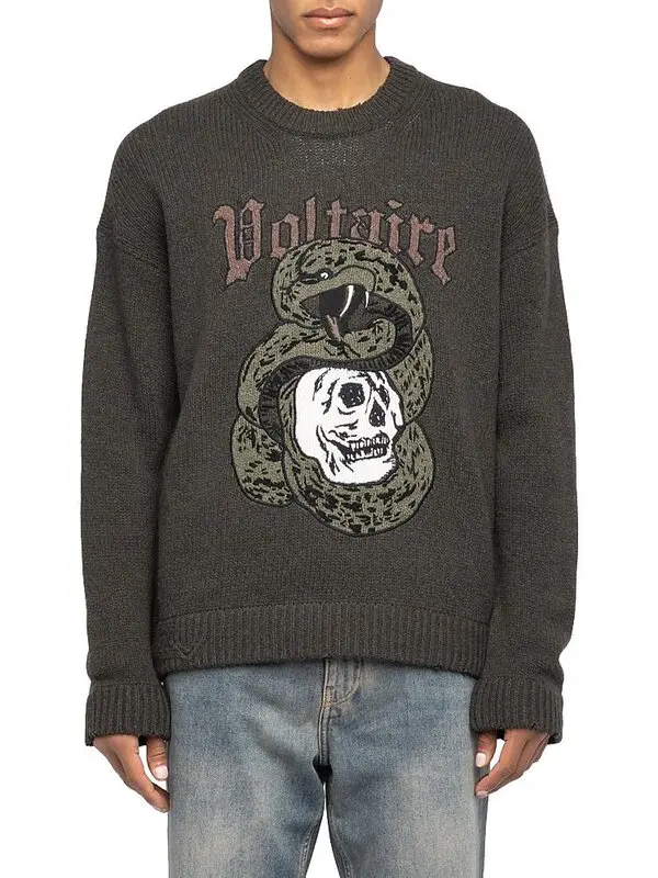 Zadig&Voltaire Snake Graphic Logo Sweater - Tilleul