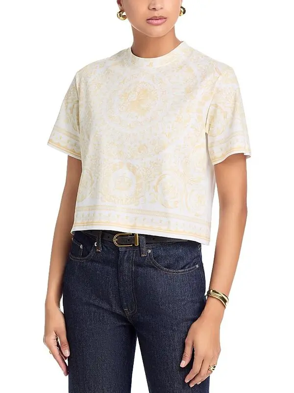 Versace Barocco Cotton Jersey Top - Washed Out