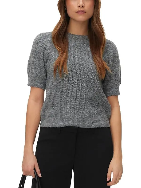 Vero Moda Vmgenius Short Sleeve Pullover Sweater - Medium Grey