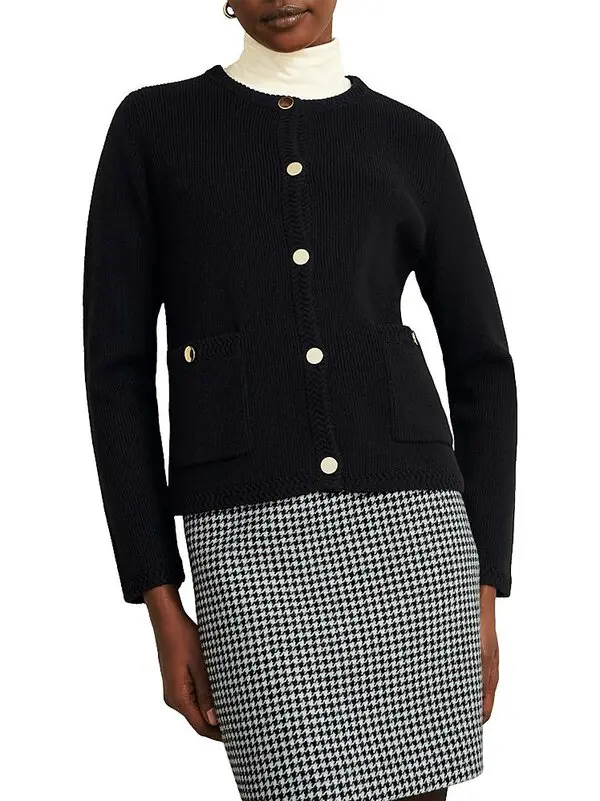 HOBBS LONDON Simona Knitted Jacket - Black
