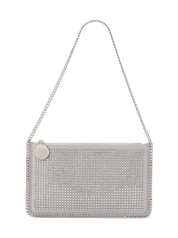 Stella McCartney Falabella Pochette Crystal Shoulder Bag - Silver