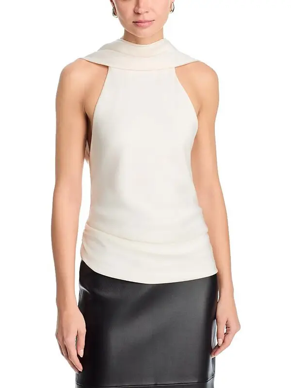 Simkhai Samira Draped Neck Top - Ivory