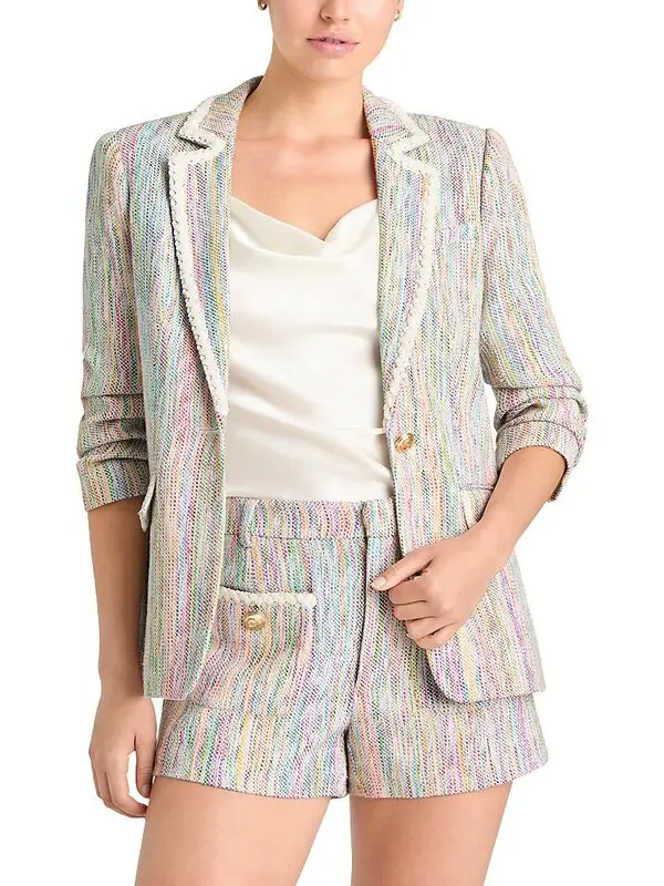 Cinq À Sept Prism Tweed Khloe Blazer - Ivory Multi