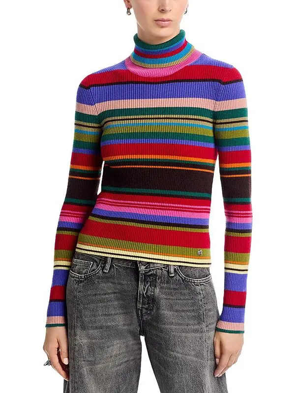 Acne Studios Striped Wool Sweater - Red/purple