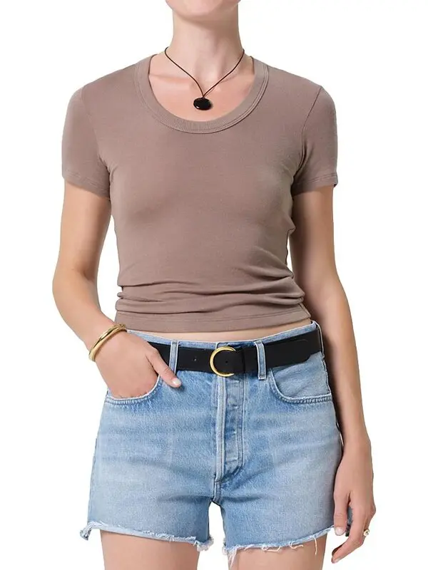 Citizens Of Humanity Maude U-neck Tee - Cocoa
