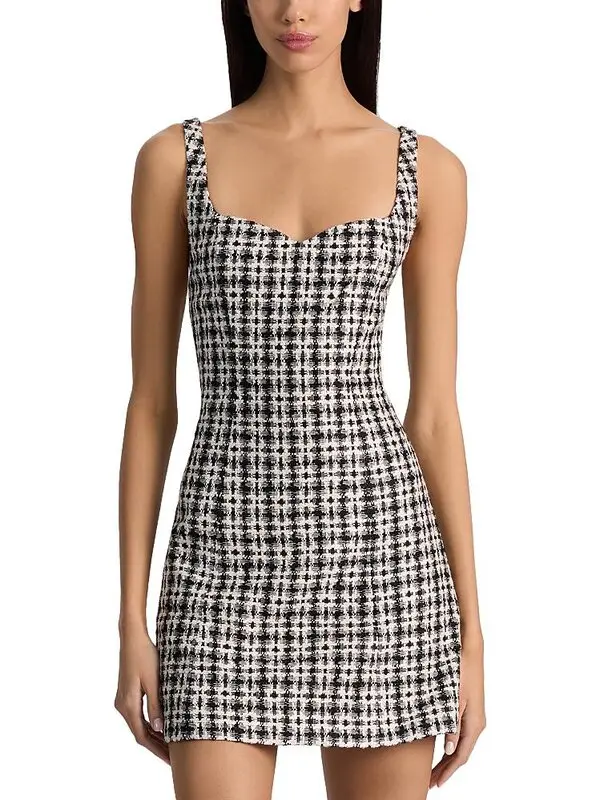 Alice + Olivia Eve Sweetheart Mini Dress - Black/off White