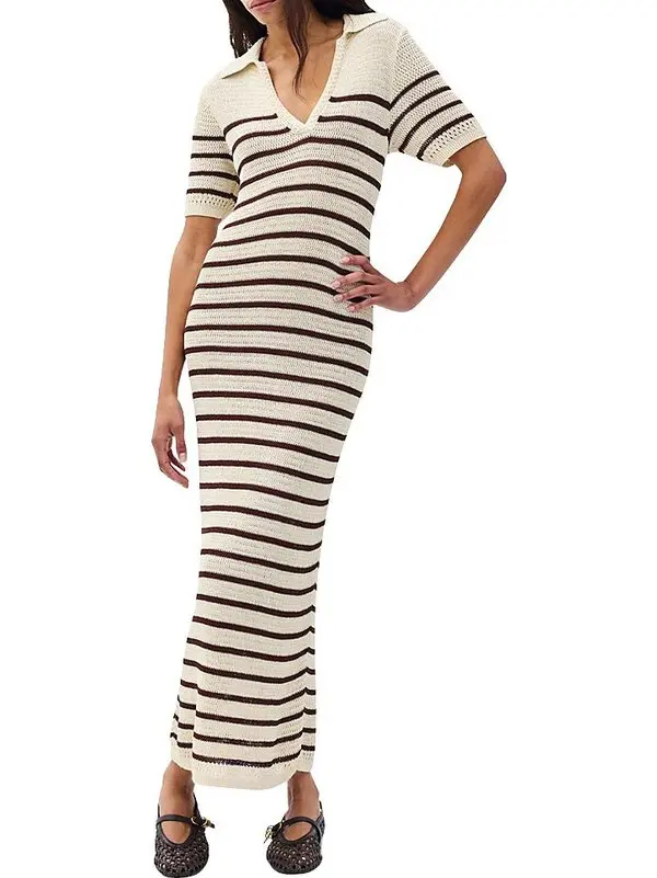 Rag & Bone Costi Striped Knit Maxi Dress - Ivory