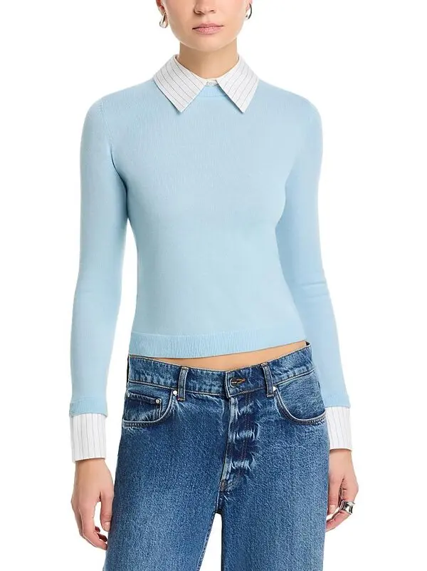 Alice + Olivia Porla Collared Sweater - Carolina Blue
