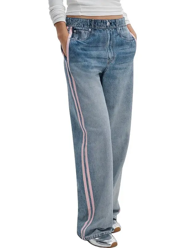 Rag & Bone Miramar Terry Track Pants - Pink Stripe