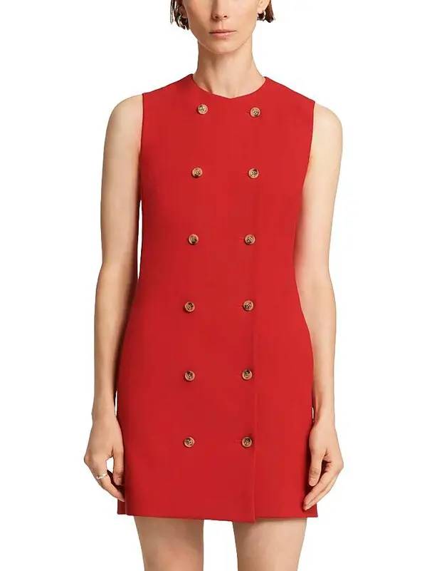 ARGENT Double-breasted Mini Dress - Ruby Red