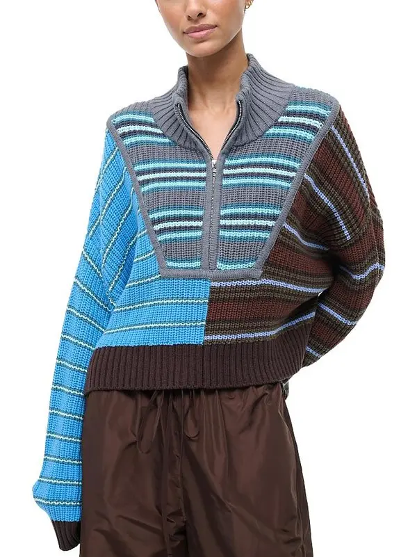 Staud Cropped Hampton Sweater - Zuma Stripe