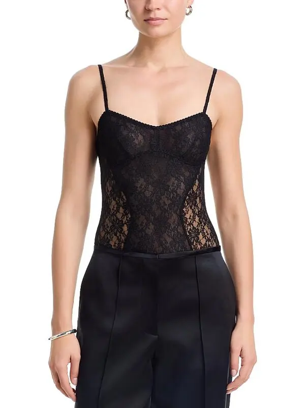 Attico Lace Bodysuit - Black