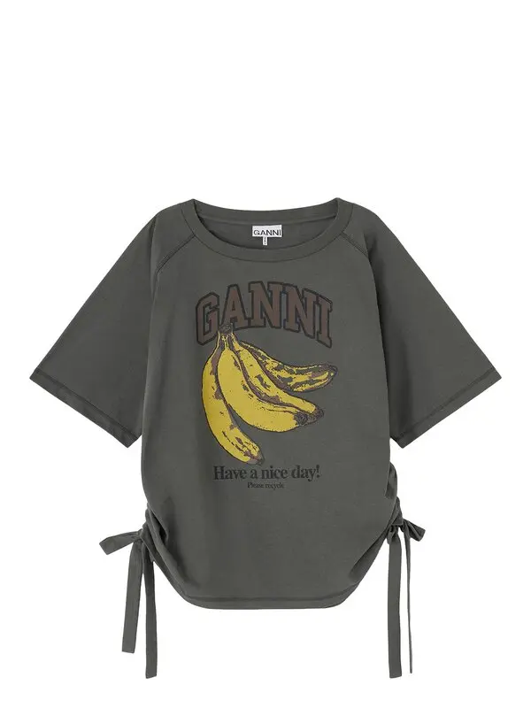 GANNI Graphic T-shirt - Charcoal