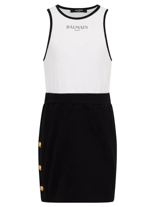 Balmain Sleeveless Logo Dress - Multicolour