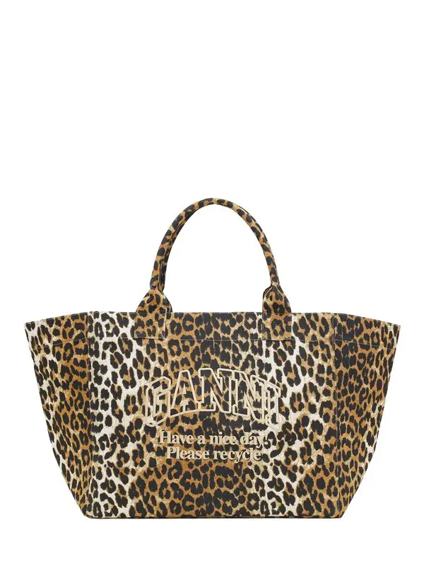 GANNI Leopard Print Xxl Tote Bag - Animalier