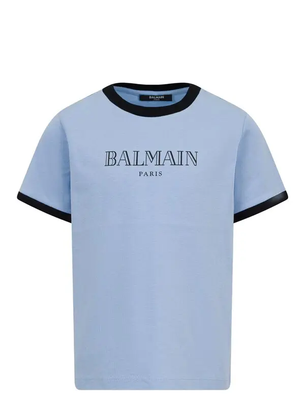 Balmain Logo T-shirt - Baby Blue