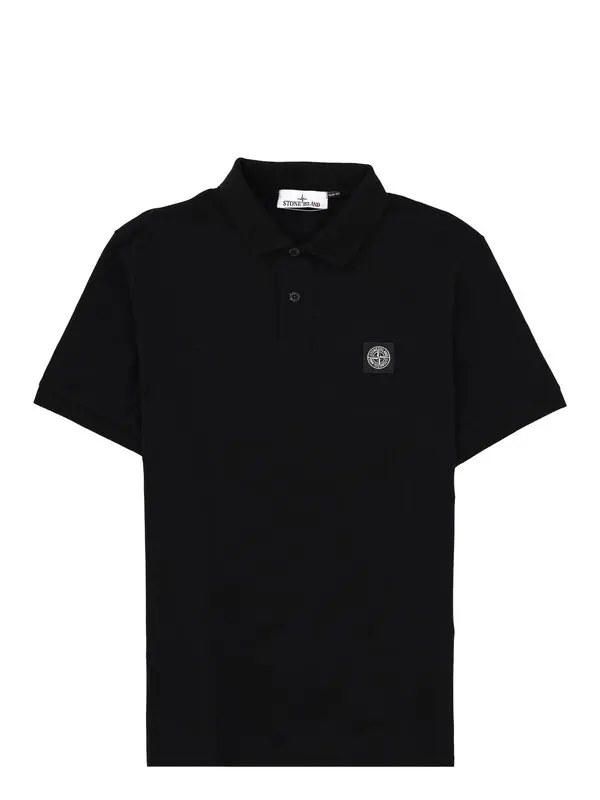 Stone Island Polo With Logo - Black