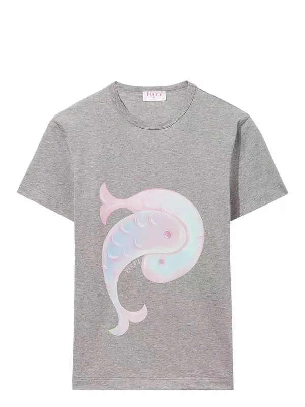 Emilio Pucci Logo-print Cotton T-shirt - Grey