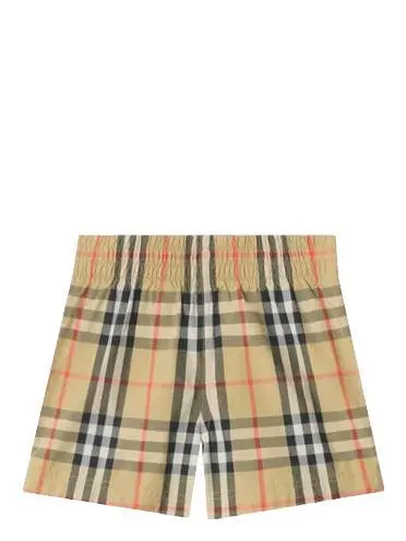 Burberry Check Print Swim Shorts - Sand Beige