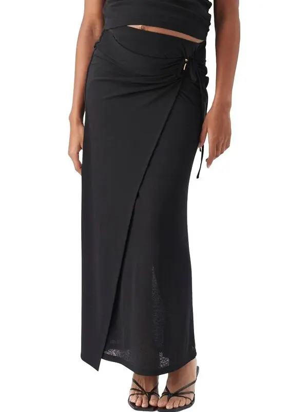 RIPE MATERNITY Rhi Mock Wrap Maternity Skirt - Black