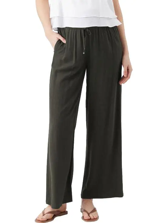 RIPE MATERNITY Wide Leg Tencel Pants - Olive