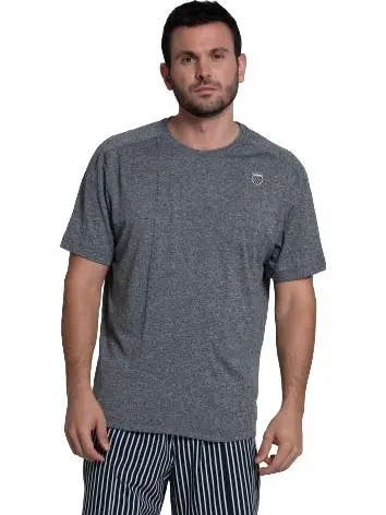 K-Swiss Heather Crew Tennis Shirt - Black