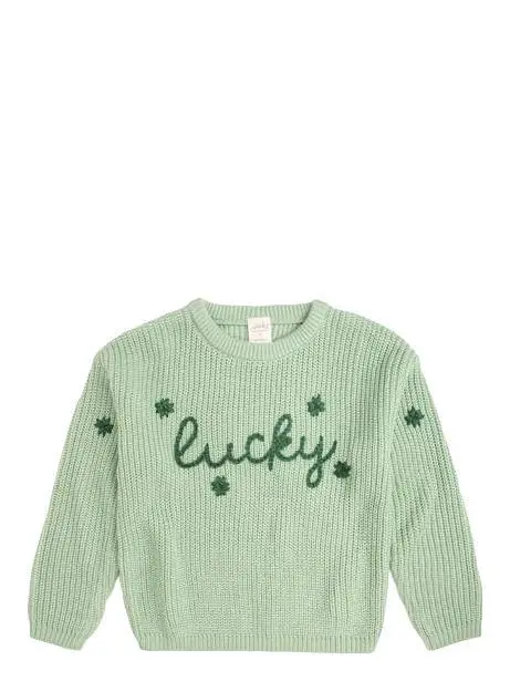 SWEET WINK Lucky Shamrock Knit Sweater - Mint Green