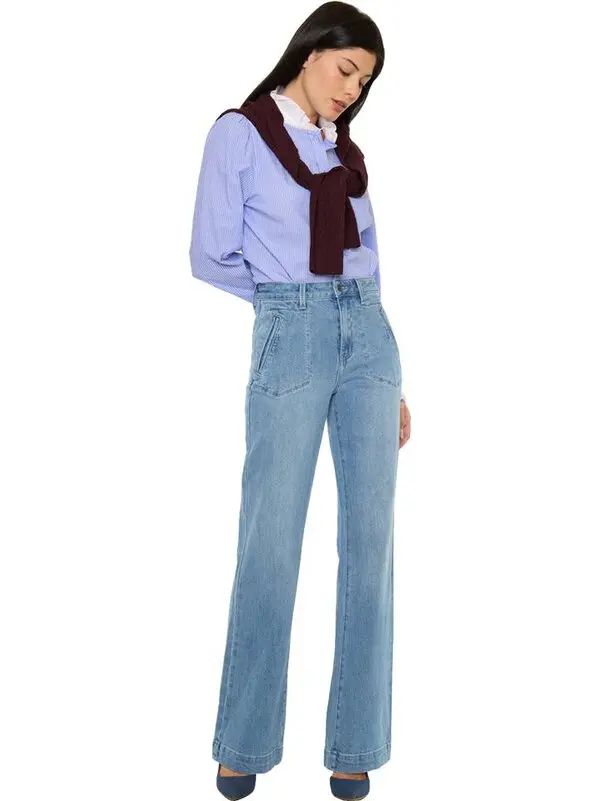 KANCAN Prima High Rise Flare Jeans - Medium Dark