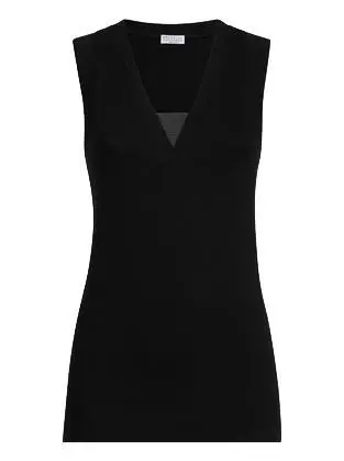 Brunello Cucinelli Ribbed Jersey Top - Black