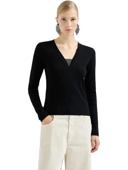 Brunello Cucinelli Ribbed Jersey T-shirt - Black