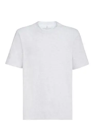 Brunello Cucinelli Cotton Jersey Crew Neck T-shirt - Pearl