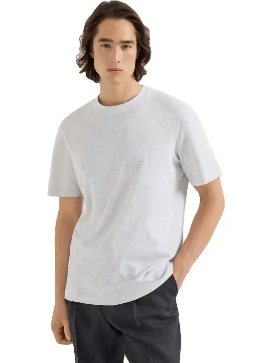 Brunello Cucinelli Cotton Jersey Crew Neck T-shirt - Pearl