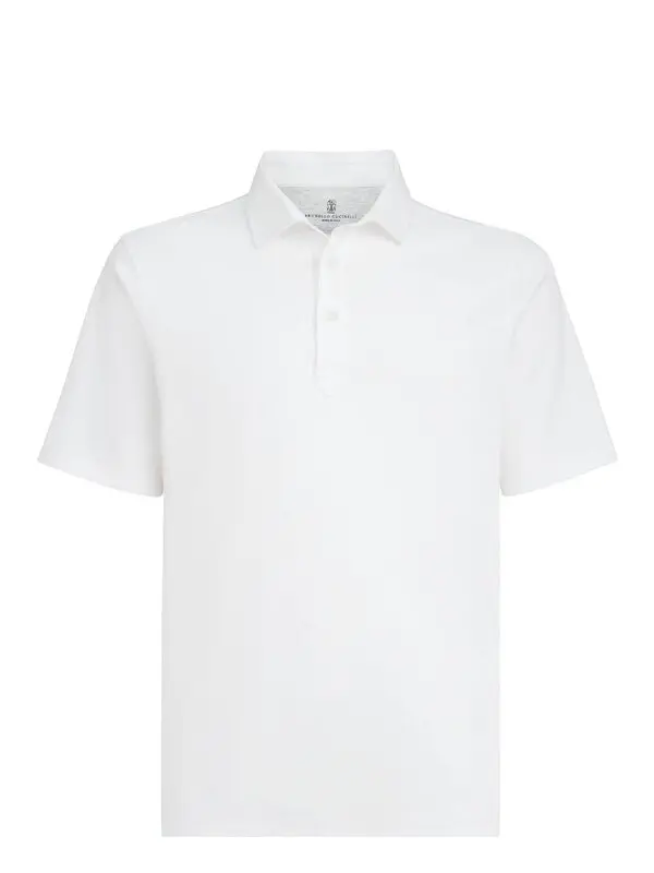 Brunello Cucinelli Polo With Shirt Collar - White